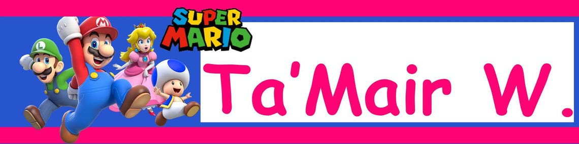 Customizable Mario Name Tag - Etsy