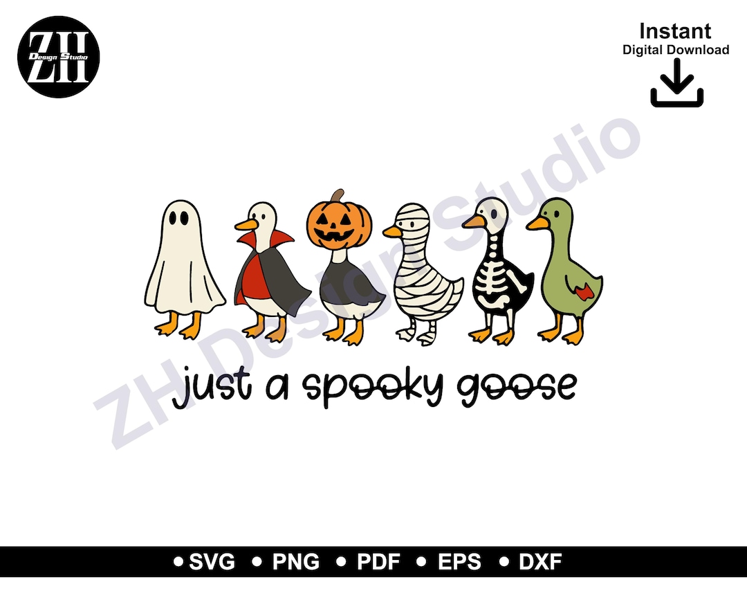 Just a Spooky Goose Svg, Spooky Goose Halloween PNG, Funny Skeleton ...