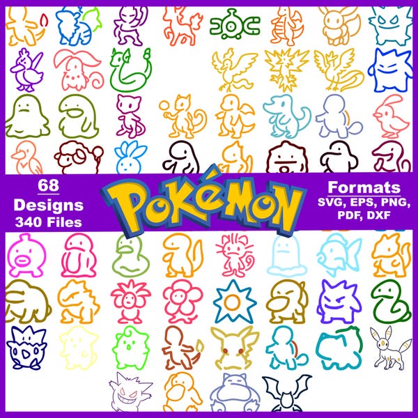 Pokemons Outline Svg - Etsy