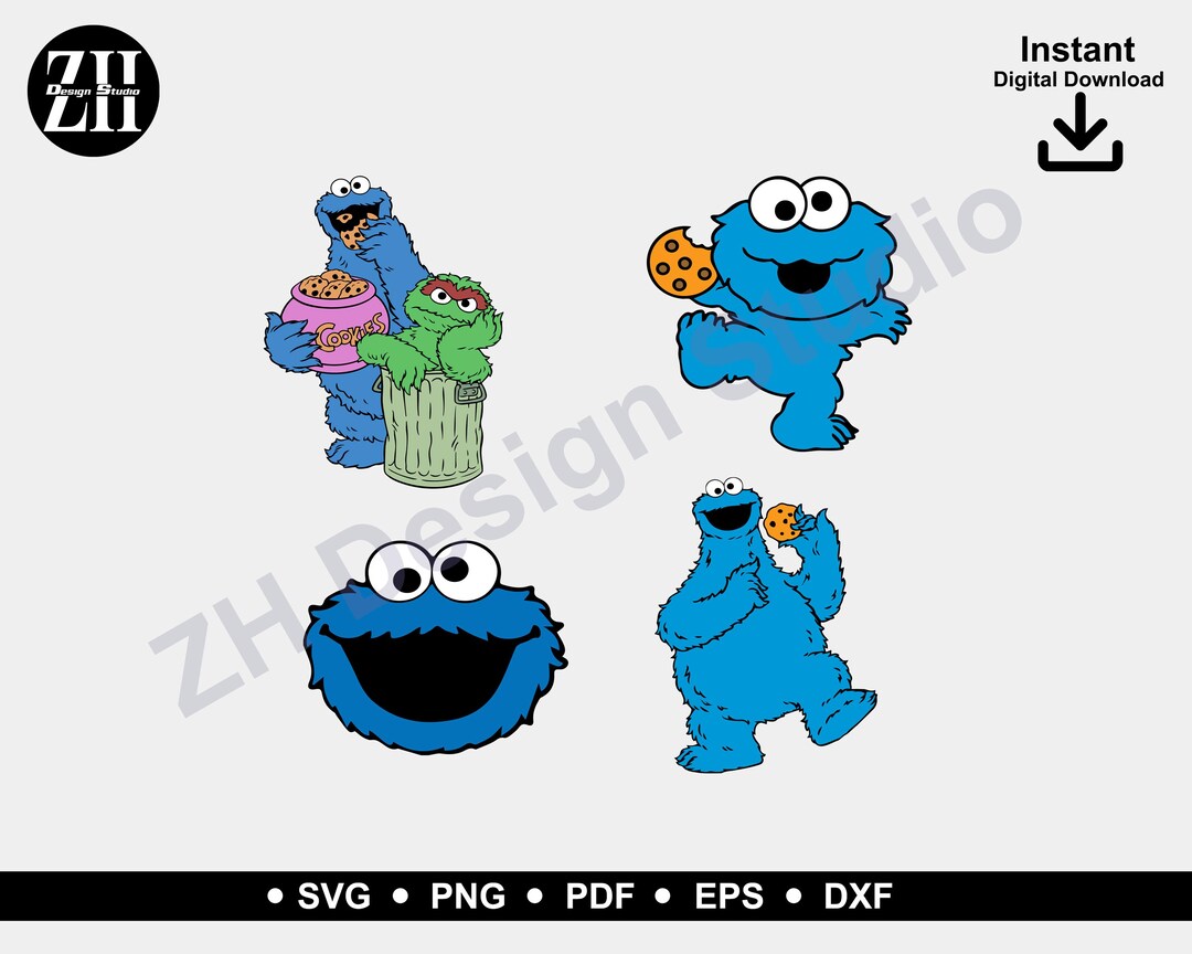 Blue Monster Svg, Elmo Svg Bundle, Monster Street Svg, Elmu Svg, Cookie ...