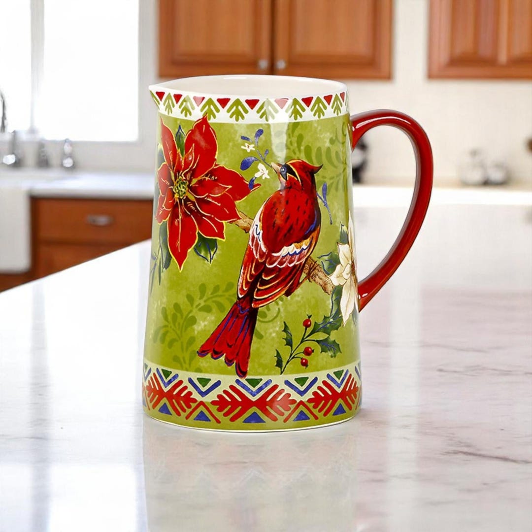 Bohemian Ceramic Water Pot | Cold Water Jug & Flower Vase | Decorative ...