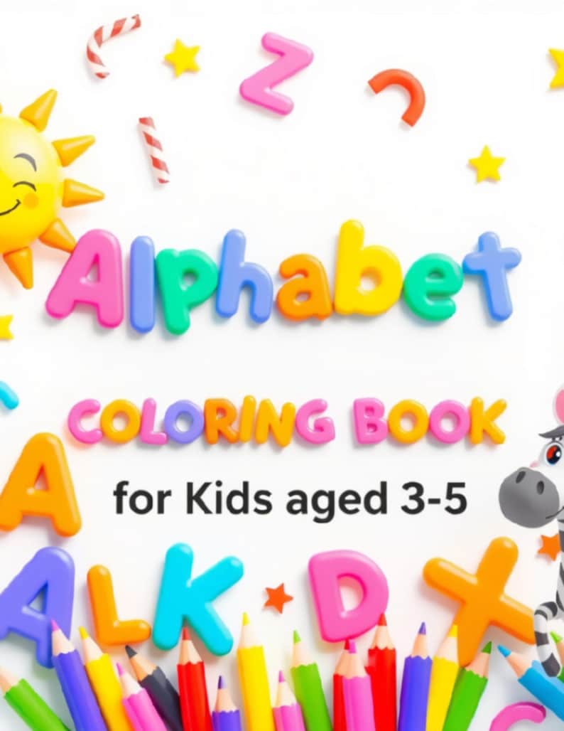 ABC Coloring Book for Kids (A to Z) Fun Fruits, Animals and More ...