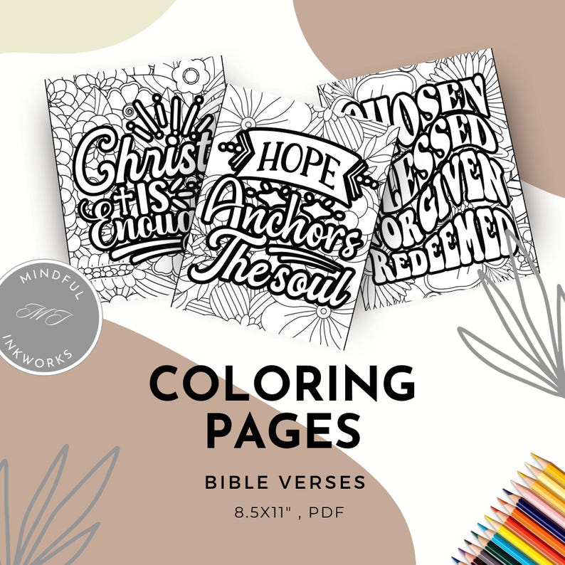 Bible Verses Coloring Pages for Kids, Printable Christian Homeschool ...