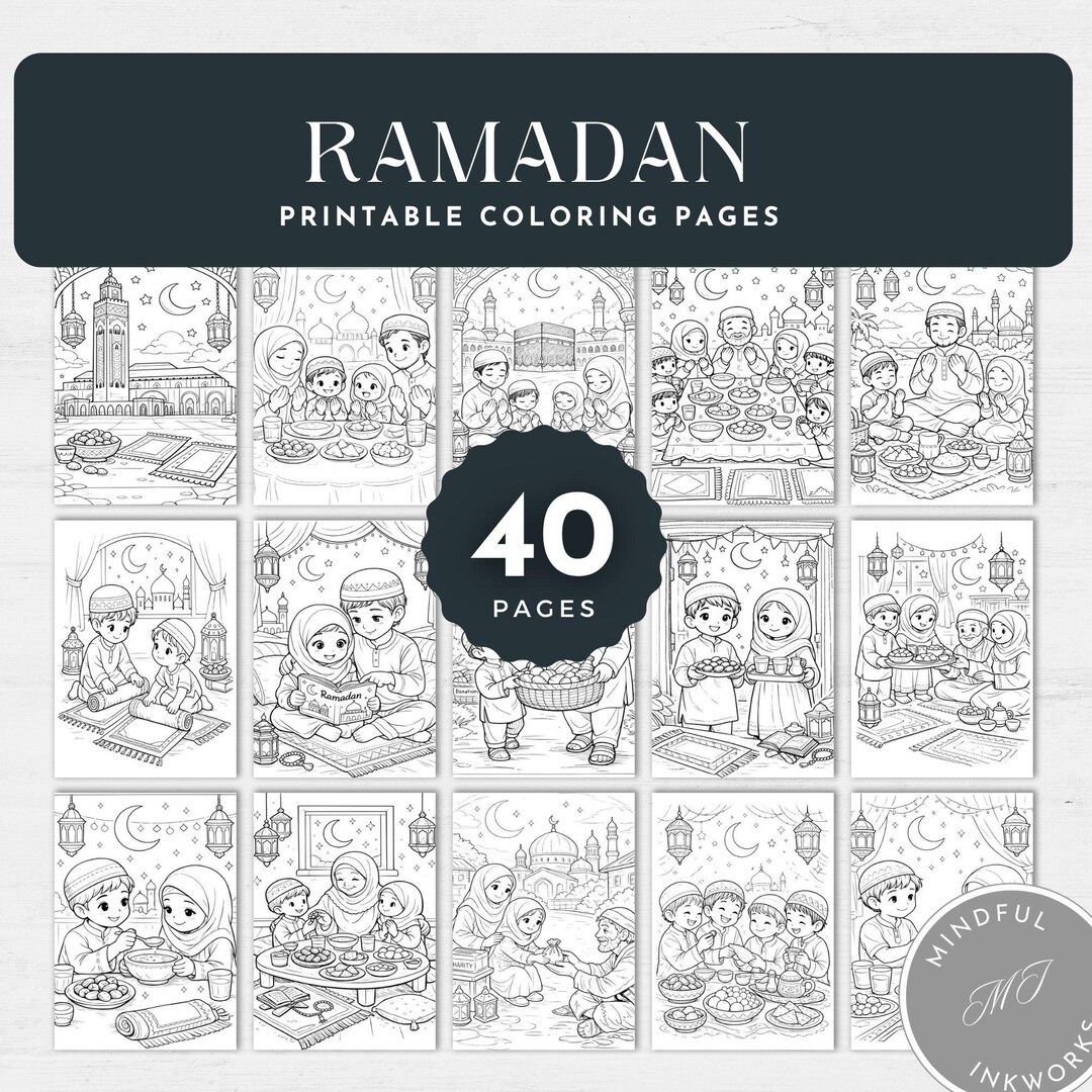 Ramadan Coloring Pages for Kids Printable Islamic Activity Book Easy ...