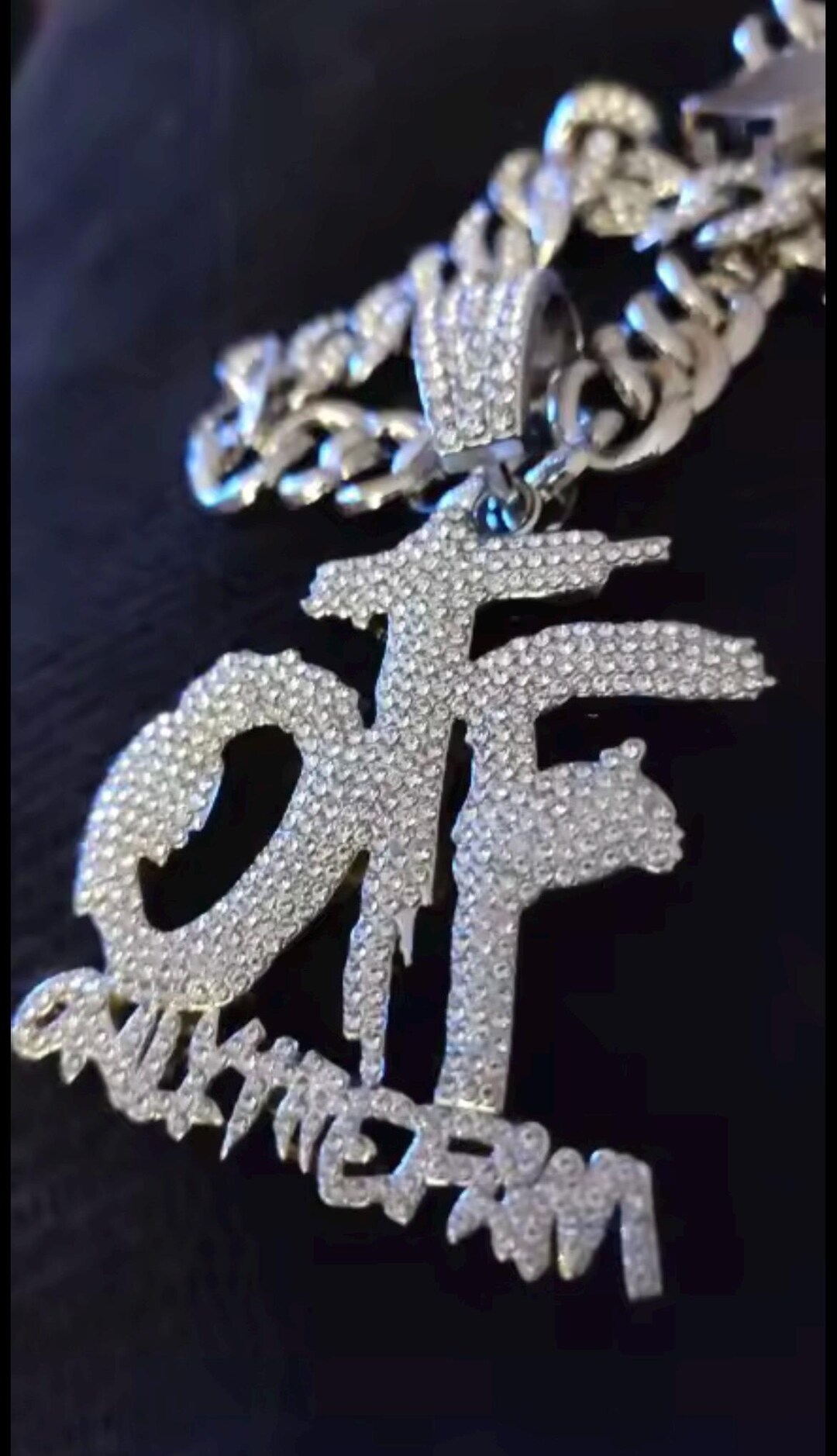 Iced Out “OTF Only the Family” Pendant Necklace Bling Hip Hop Jewelry ...
