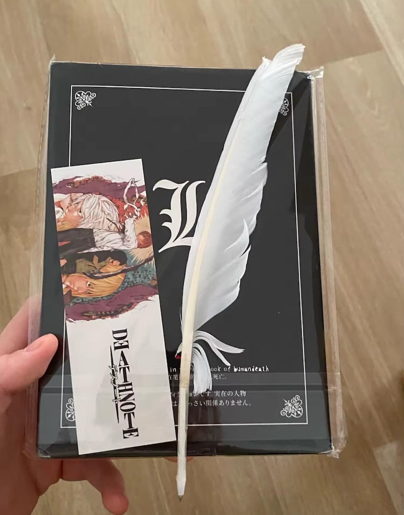 Death Note Replica Notebook With Feather Pen – Anime Cosplay Prop ...
