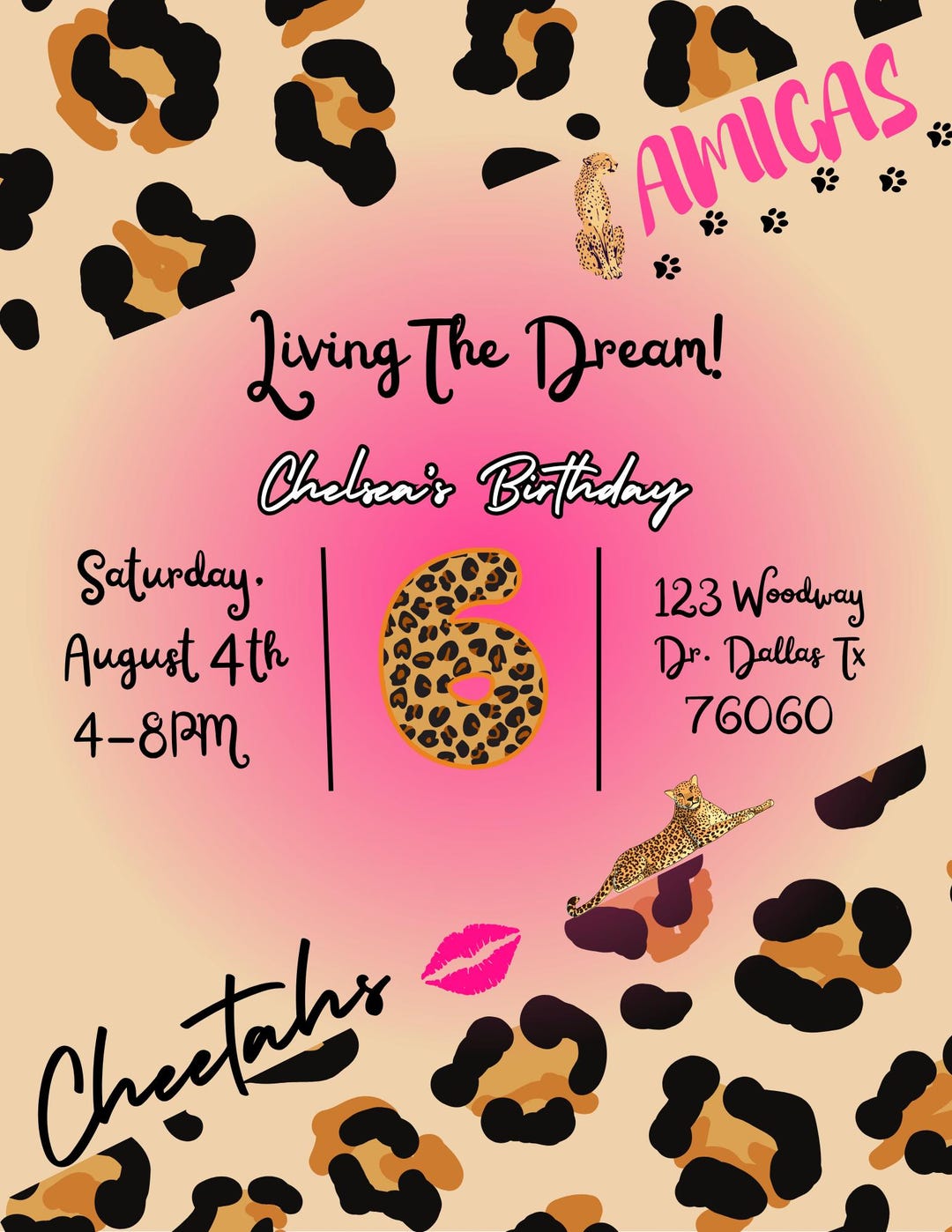 Amigas Cheetah Girls Editable Invitation- Girls, Cheetah Girls, Disney ...
