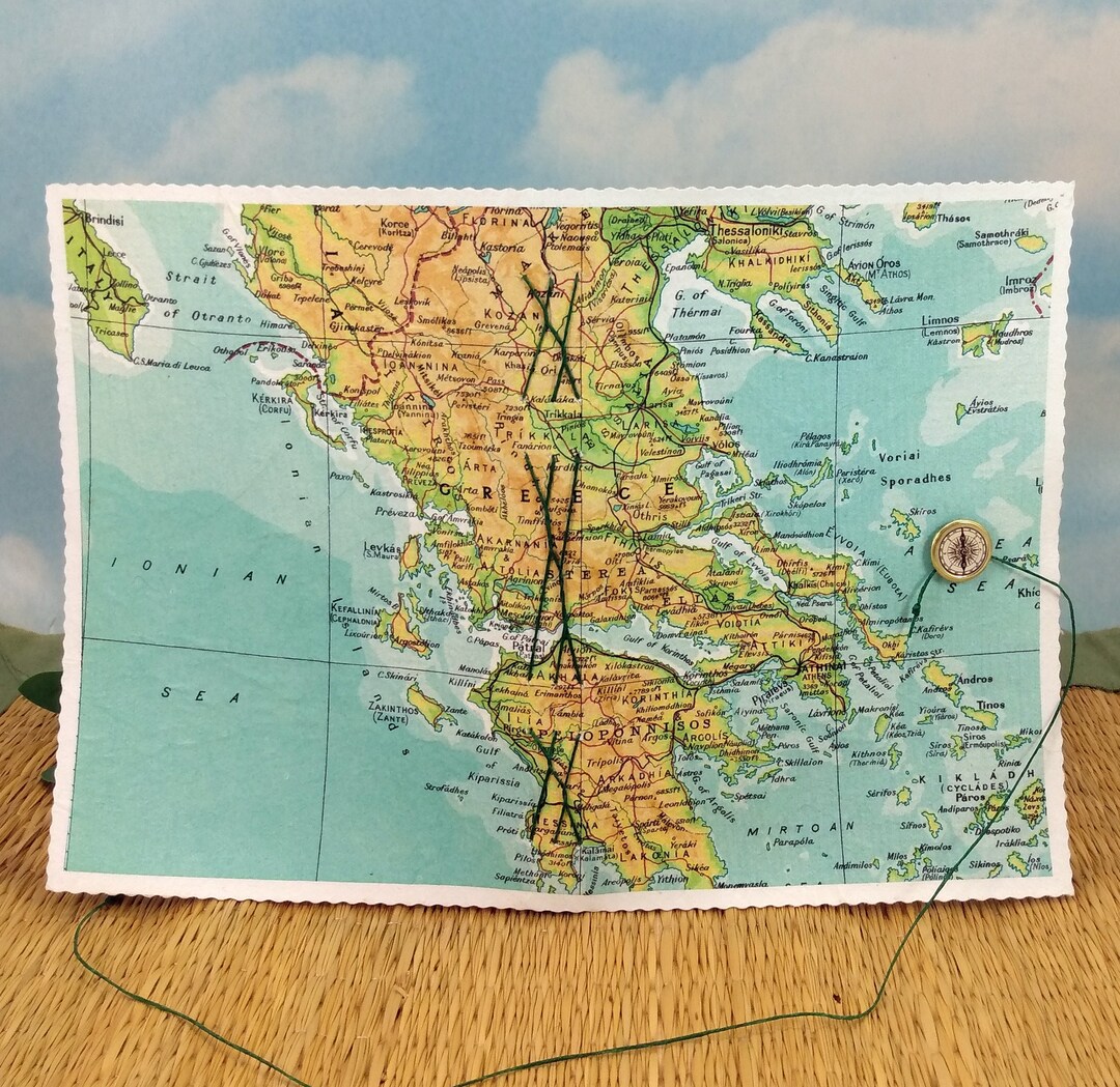 Greece Colorful Map Travel Journal With Vintage Greece and Greek ...
