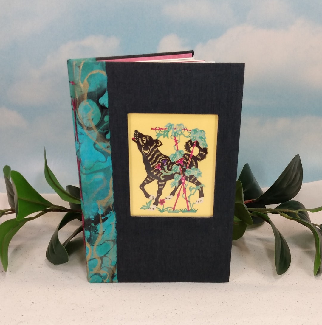 Black Dog Blank Writing Journal With Colorful Chinese Papercut Inset in ...