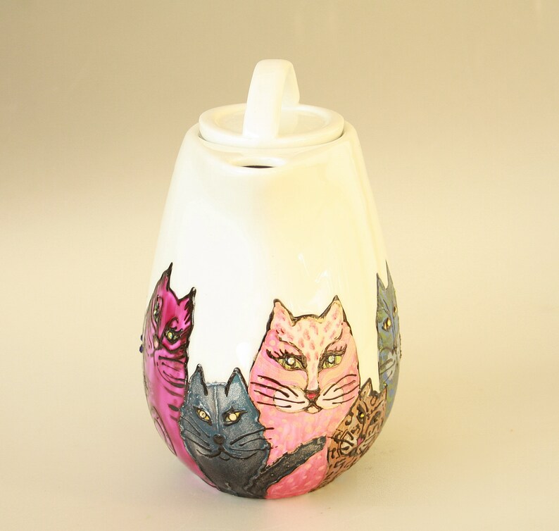 Ugly Funny Cats Teapot Ceramic Hand Painted | Etsy