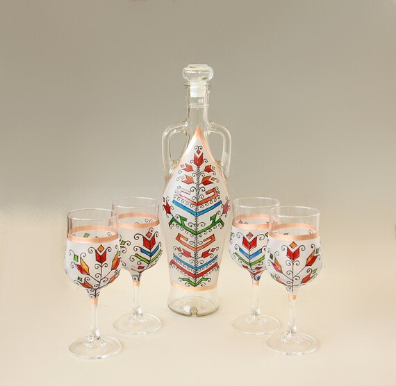 Raki Schnapps Set Flasche und Gläser Тraditional Bulgarische | Etsy