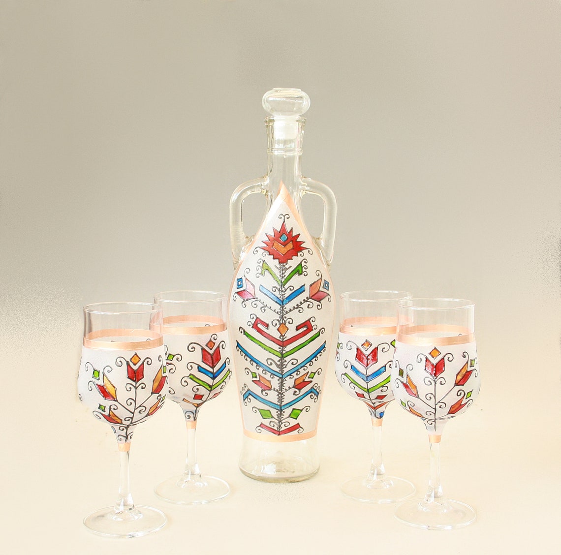 Raki Schnapps Set Flasche und Gläser Тraditional Bulgarische - Etsy