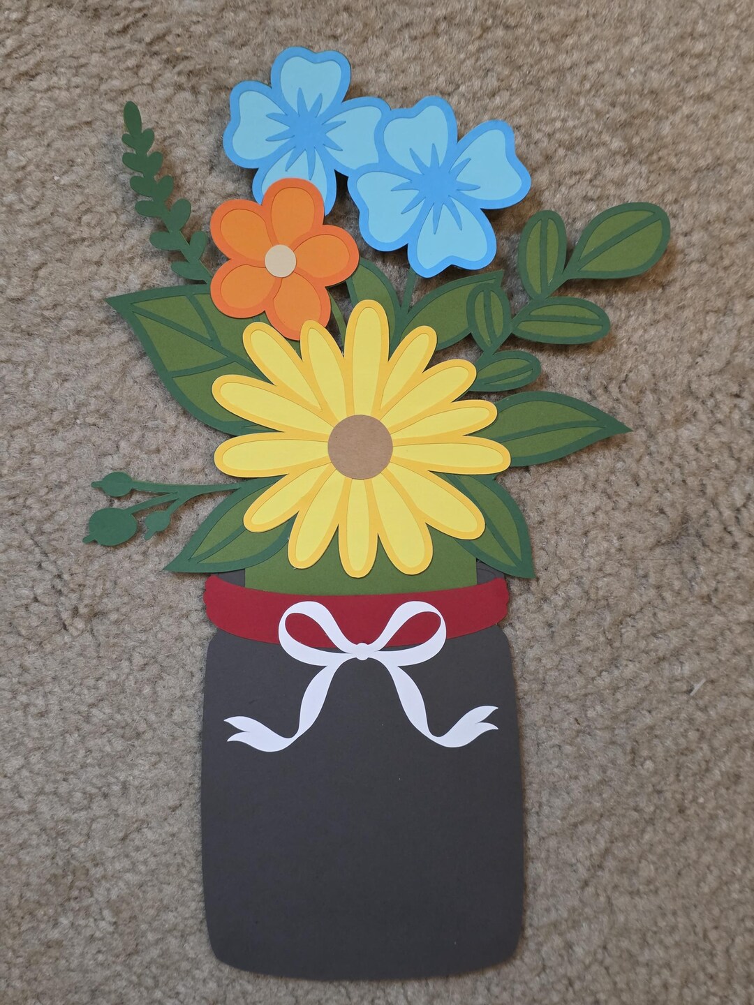 Handmade Flower Bouquet Gift Card Holder: Customizable Paper Craft - Etsy
