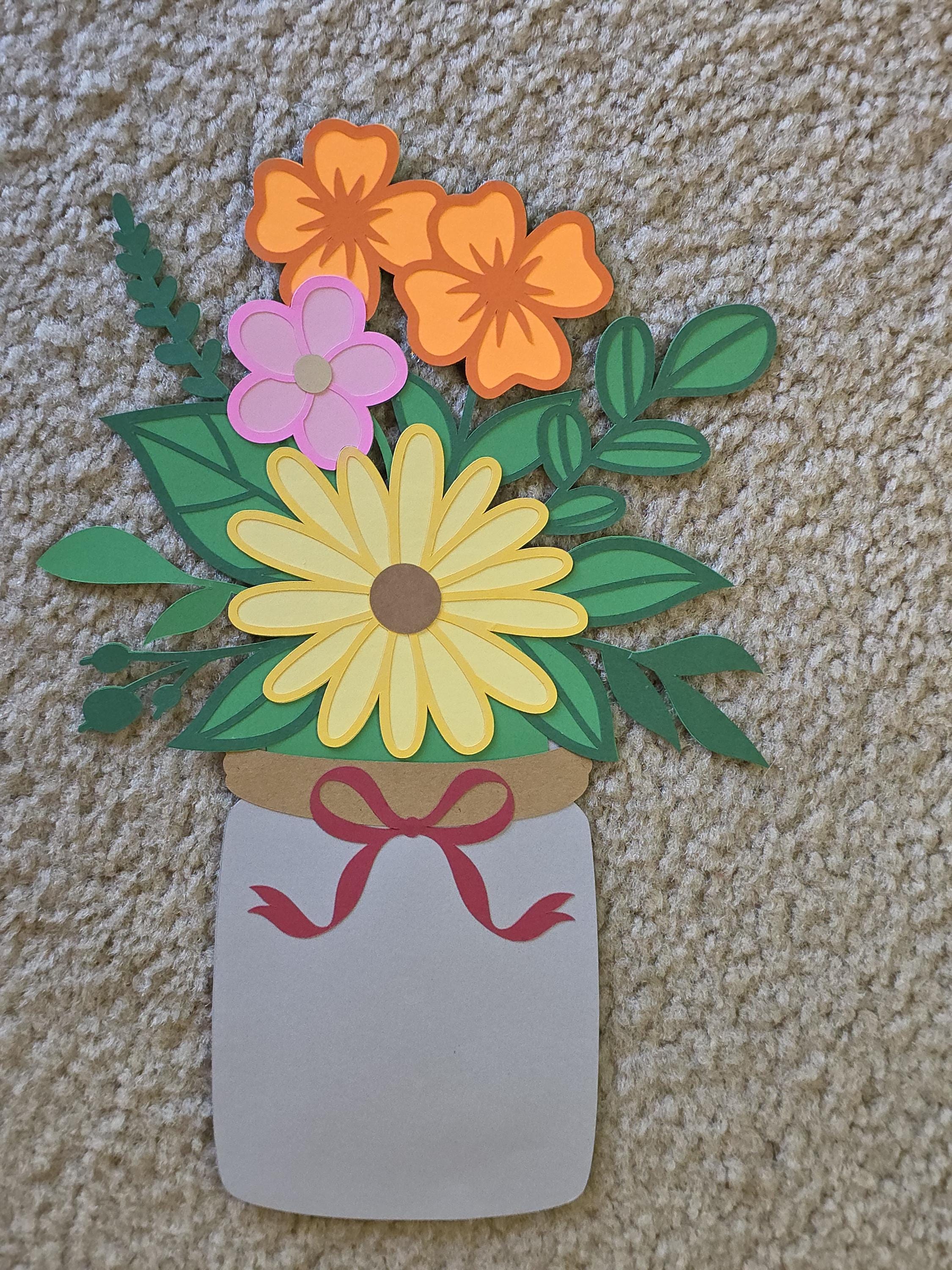 Handmade Flower Bouquet Gift Card Holder: Customizable Paper Craft - Etsy