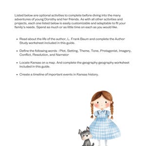 The Wizard of Oz Literature Guide – Printable Homeschool Resource for ...
