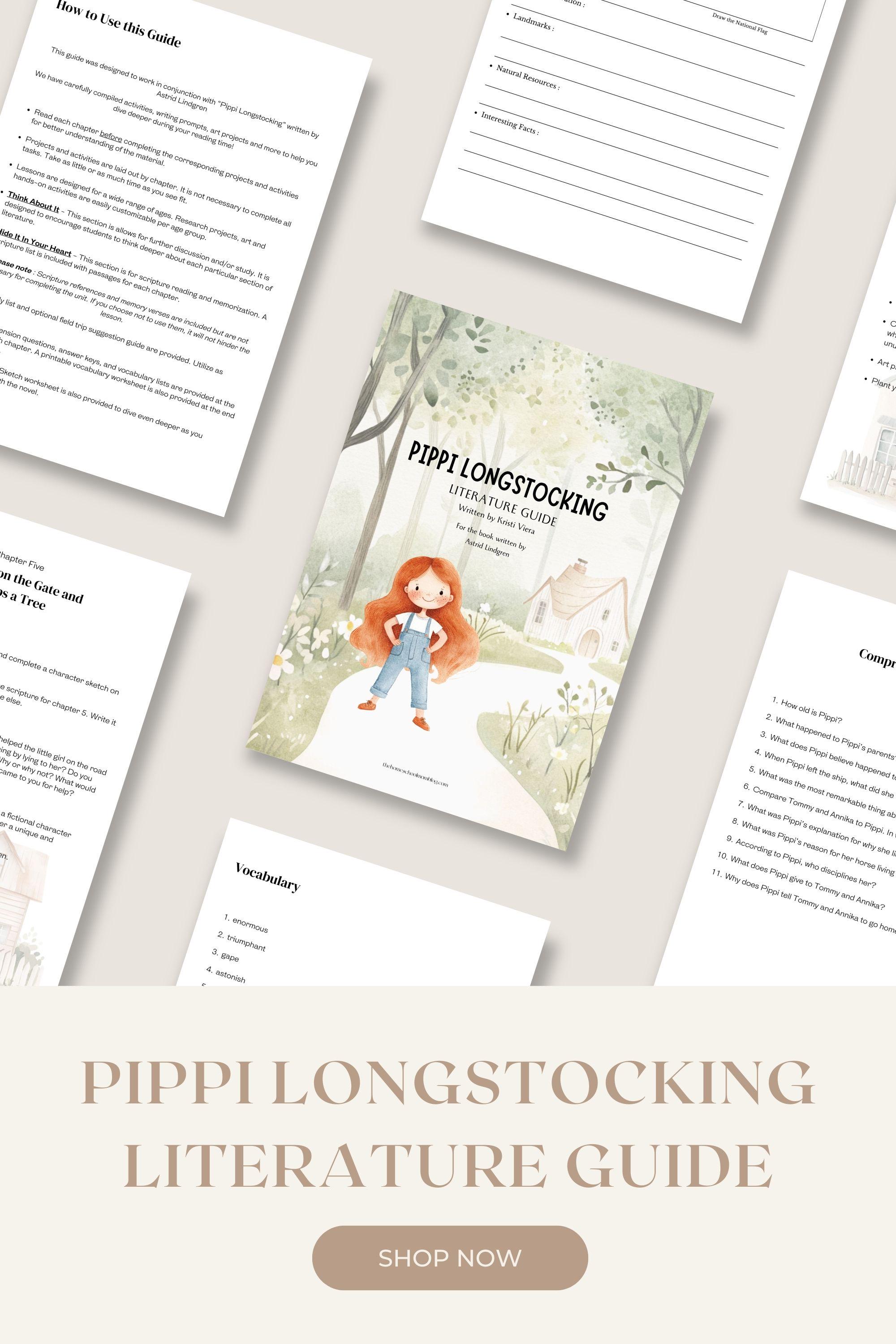 Pippi Longstocking Literature Guide – Printable Homeschool Resource for ...