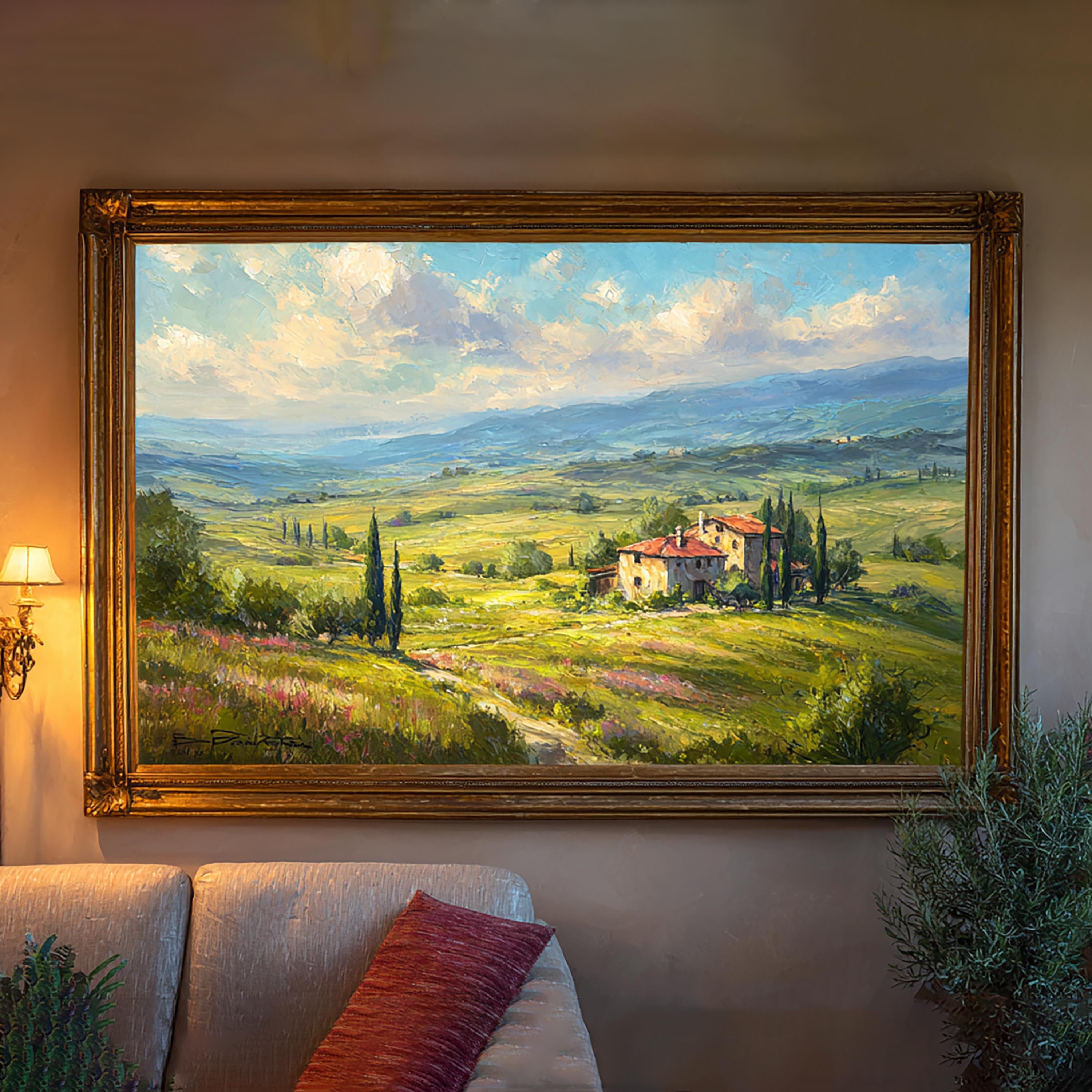 Custom Landscape Oil Painting, Framed Hand Painted Scenery Art on ...