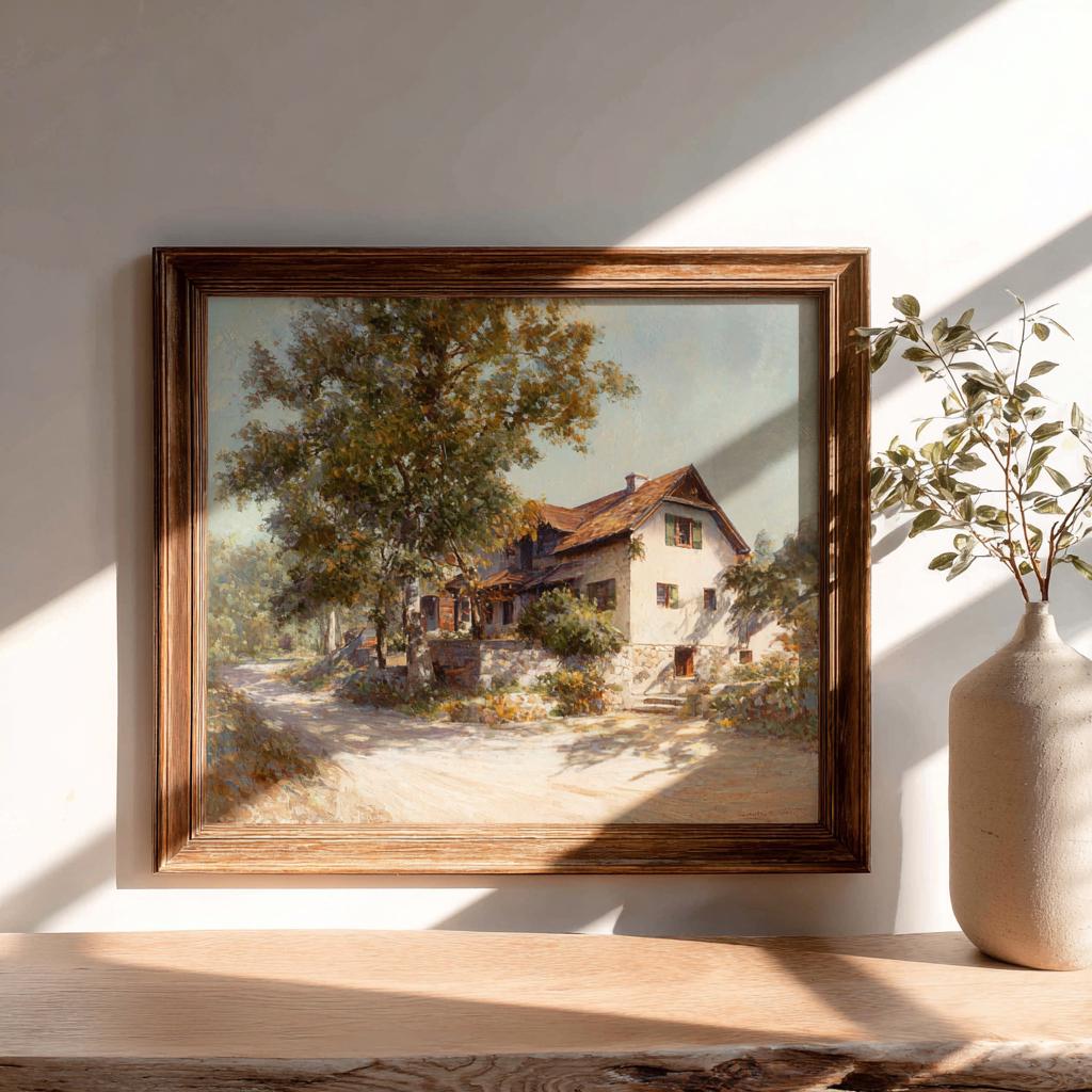 Custom House Oil Painting, Hand Painted Scenery Portrait Canvas, Photo ...