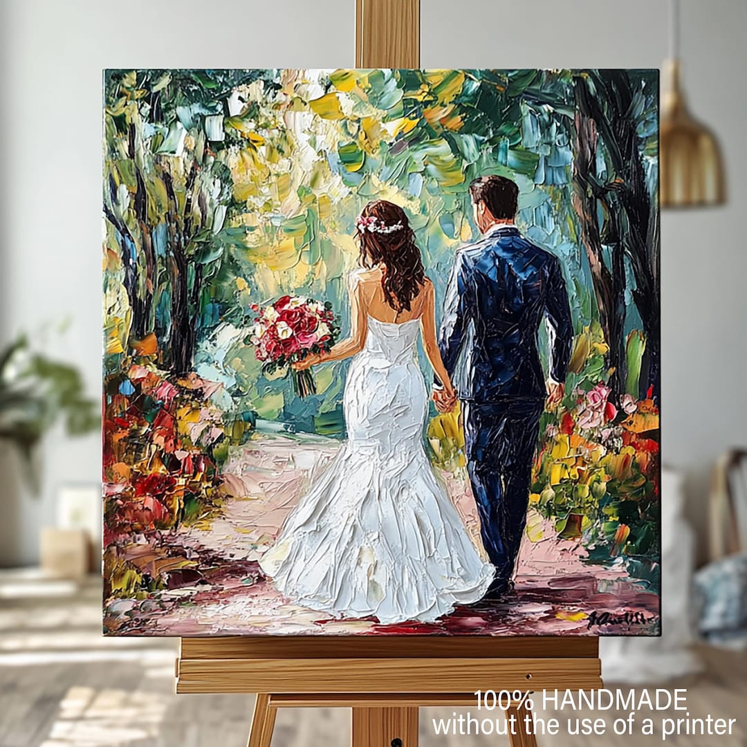 Custom Oil Painting Wedding Handmade Anniversary Gift for Wife Father's ...