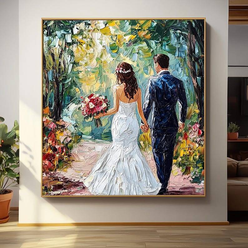 Custom Oil Painting Wedding Handmade Anniversary Gift for Wife Father's ...