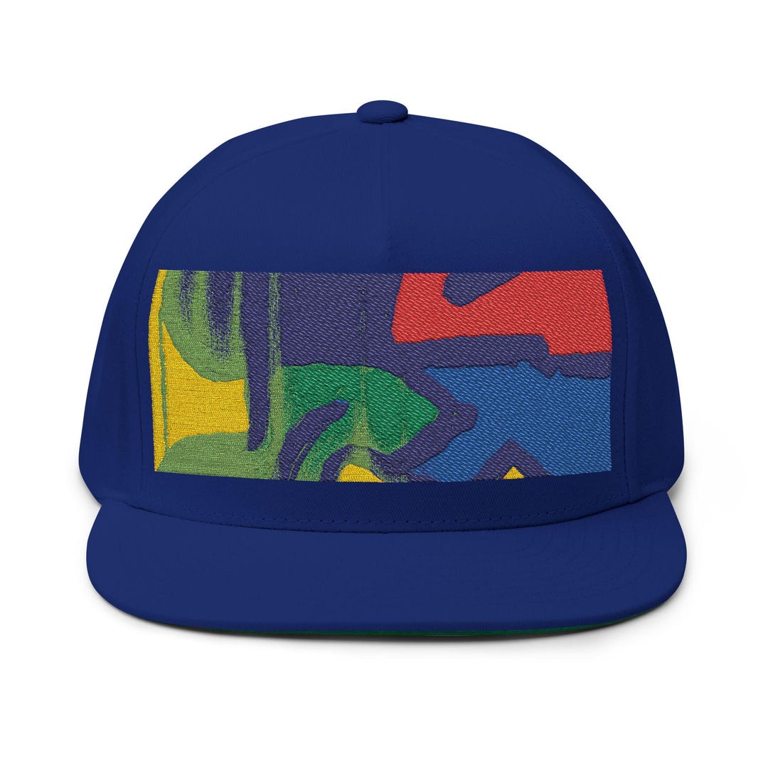 Colorful Embroidered Fitted Hat - Stylish Headwear for Creative Souls ...