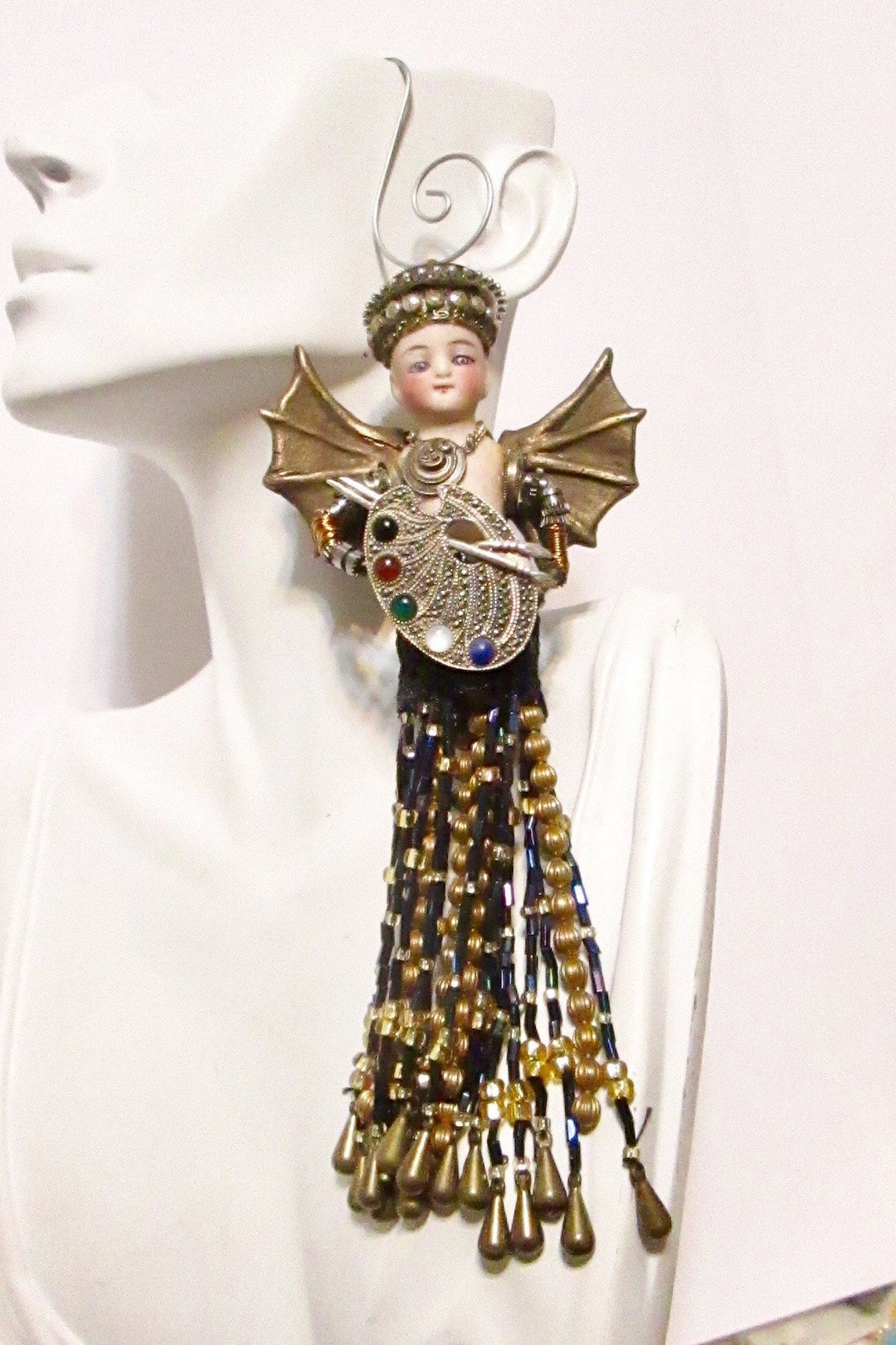 Steampunk Winged "artist" , Bat Creature, Assemblage Art, Mix Media ...