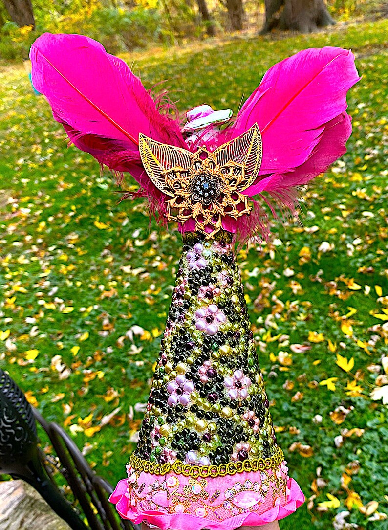 Pink Victorian Angel Heirloom Tree Topper Assemblage Hand Crafted Doll ...