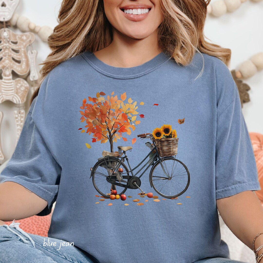 Cottagecore Bicycle With Sunflowers Sweatshirt: Autumn Boho Style Gift ...