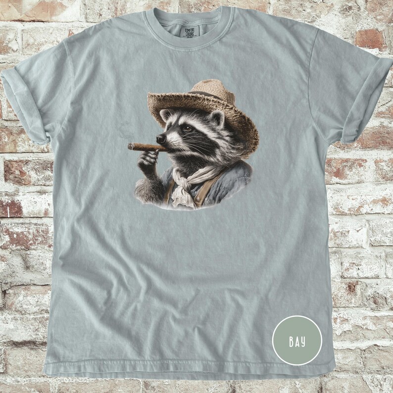 Cigar Smoking Cowboy Raccoon Comfort Colors T-shirt Western Animal ...