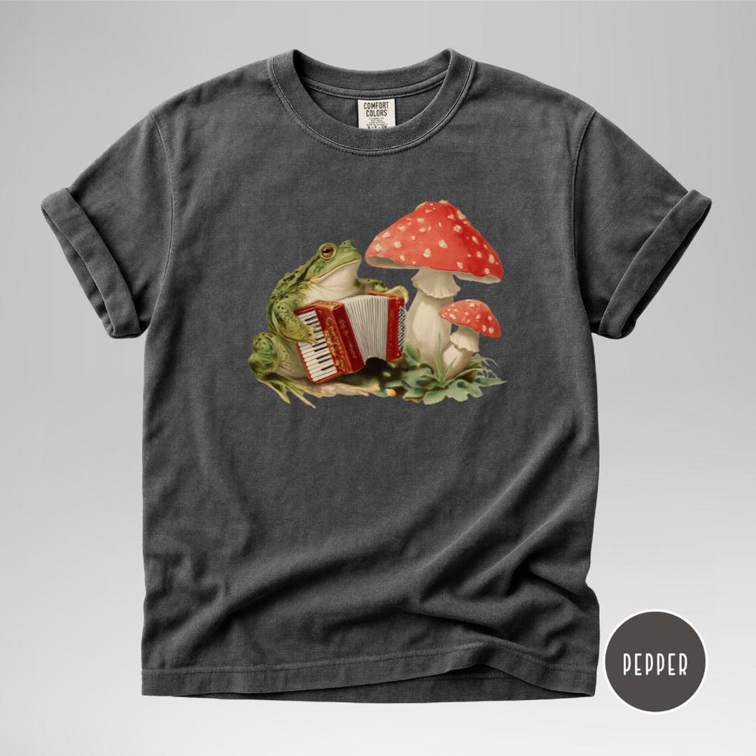 Weirdcore Frog Accordion Comfort Colors Shirt: Cottagecore Toadstool ...