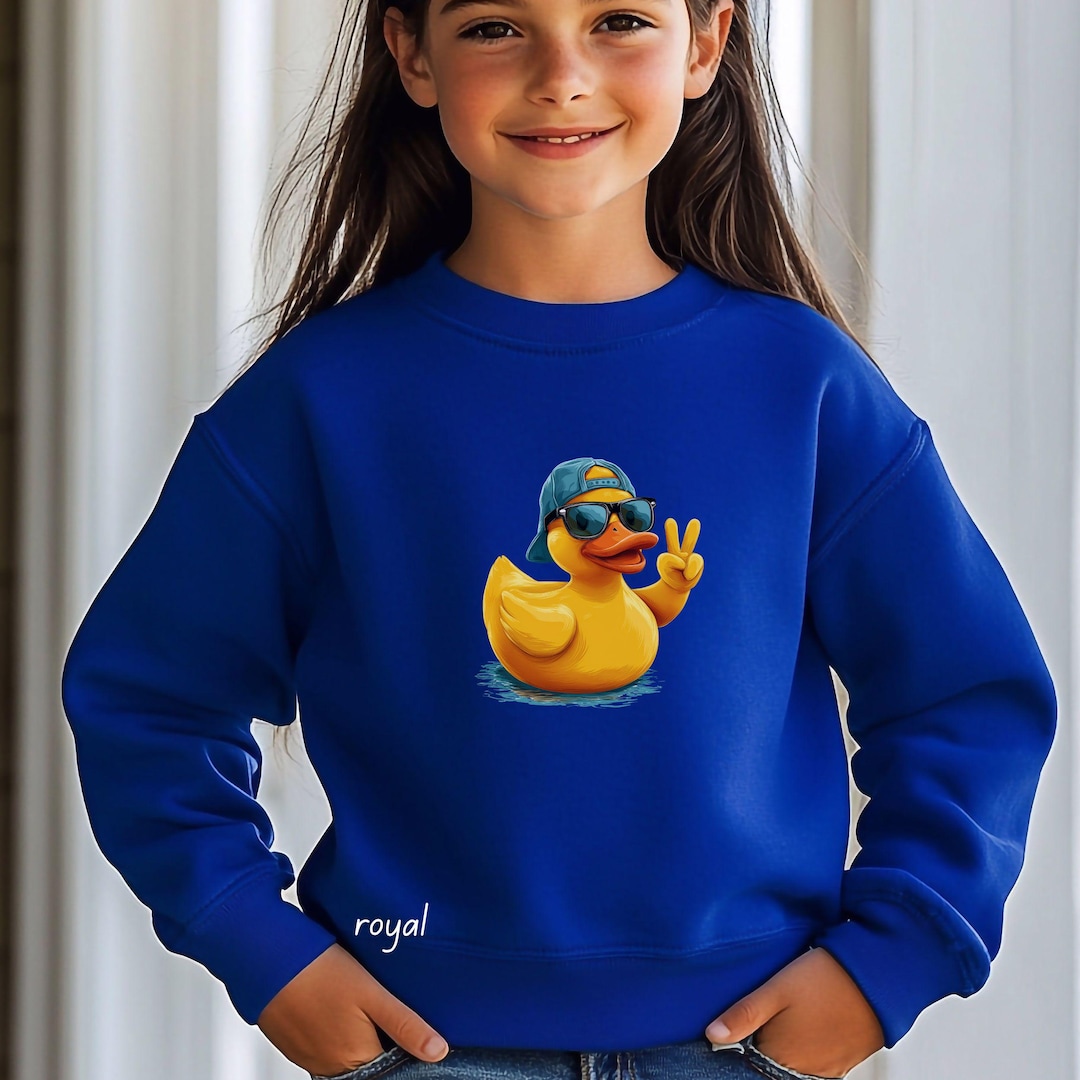 Cool Rubber Duck Peace Sign Kids T-shirt - Funny Graphic Sweatshirt - Etsy
