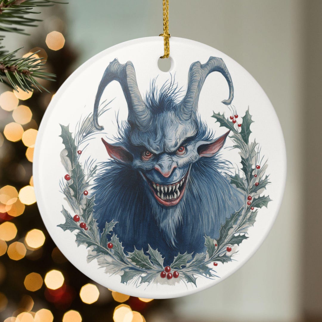 Folklore Krampus Christmas Decor Gothic Holiday Ornament Dark Fantasy ...