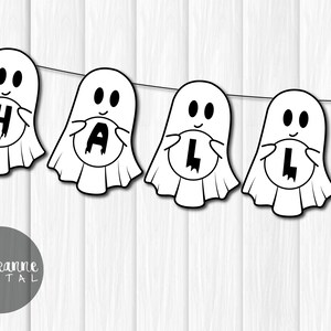 Ghost Banner With Alphabet, Classroom Halloween Garland, Cute Ghostie ...