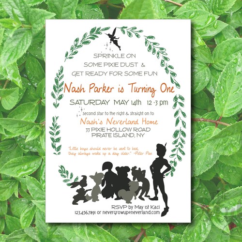 PRINTABLE Lost Boys Birthday Party Invite Peter Pan | Etsy