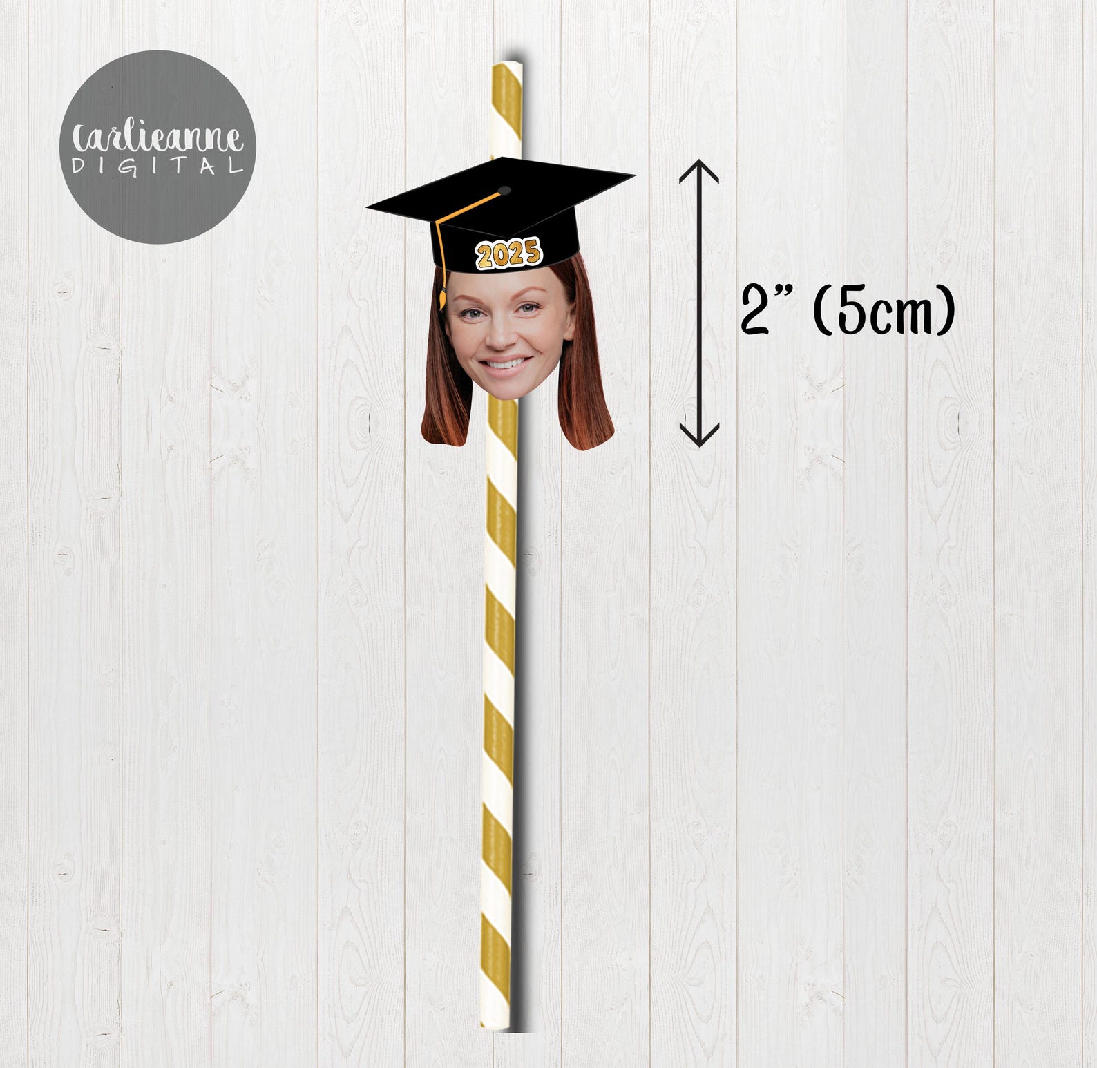 Graduation Face Straw Party Hat, Class of 2025 Decor, College Grad Face ...