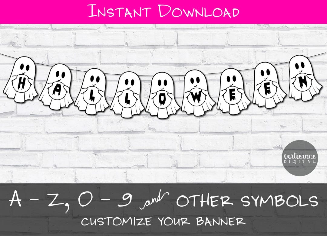 Ghost Banner With Alphabet, Classroom Halloween Garland, Cute Ghostie ...