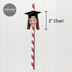Graduation Face Straw Party Hat, Class of 2024 Decor, College Grad Face ...