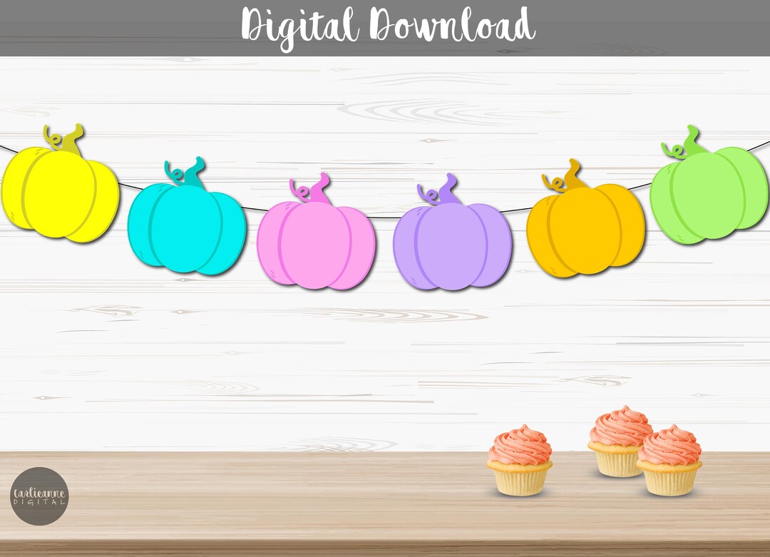 Pastel Pumpkin Banner, Summerween Decor for Classroom, for Office, for ...