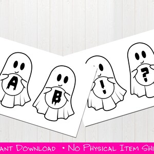 Ghost Banner With Alphabet, Classroom Halloween Garland, Cute Ghostie ...