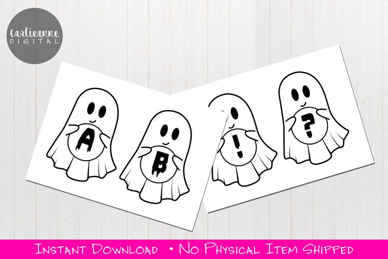 Ghost Banner With Alphabet, Classroom Halloween Garland, Cute Ghostie ...