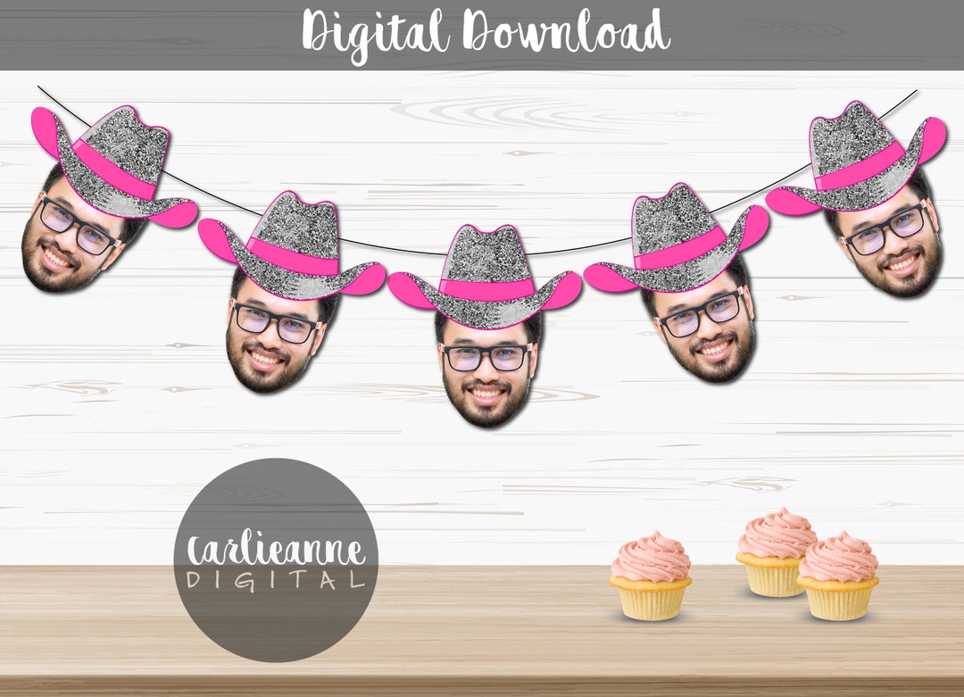 Disco Cowboy Hat Groom Face Banner for Last Rodeo Bachelorette Party ...