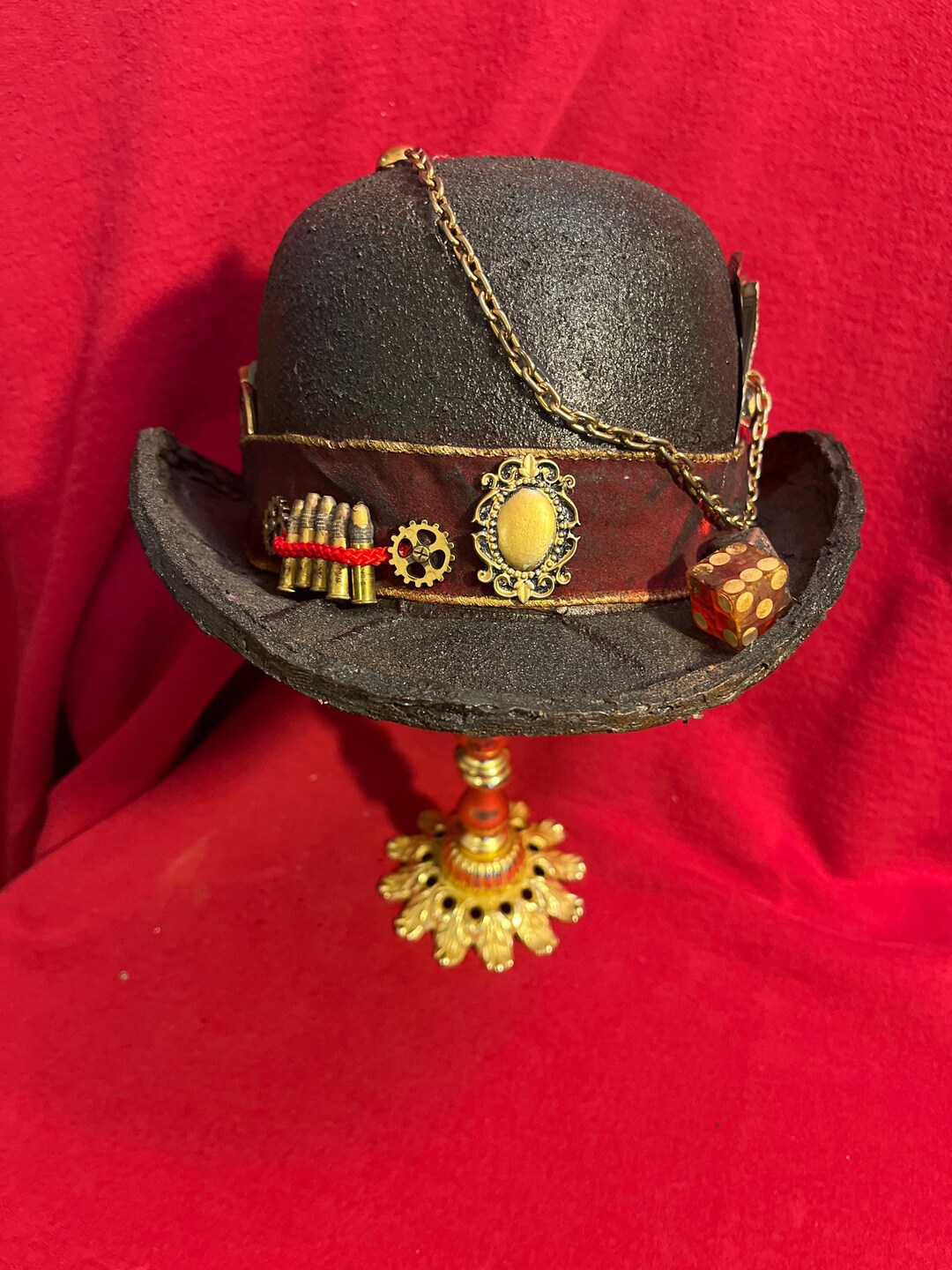 Steampunk Bowler Hat Gambler Dice & Cards Cosplay Costume Hat - Etsy