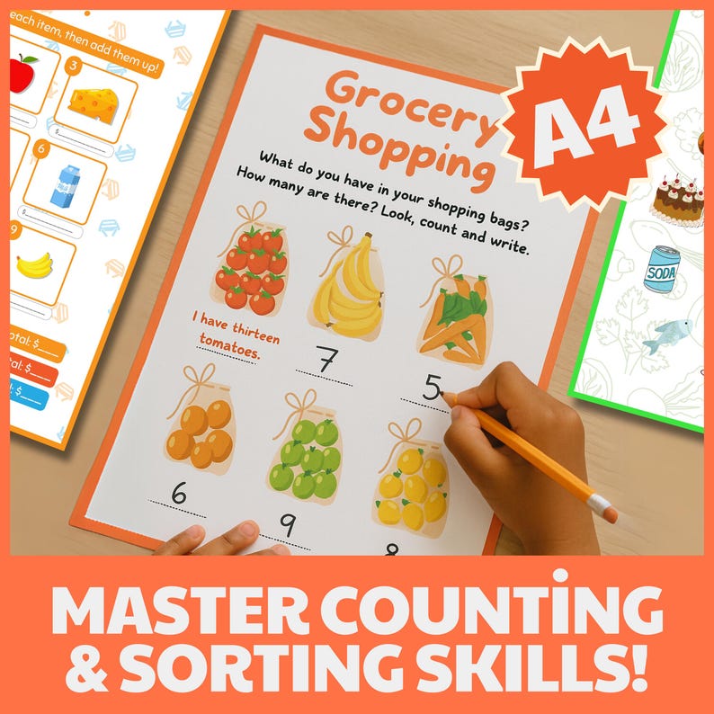Grocery Store Math Worksheets Printable PDF Kids Counting Money ...