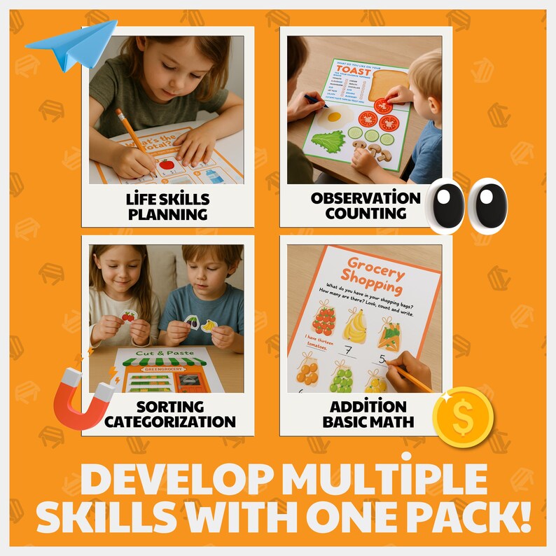 Grocery Store Math Worksheets Printable PDF Kids Counting Money ...