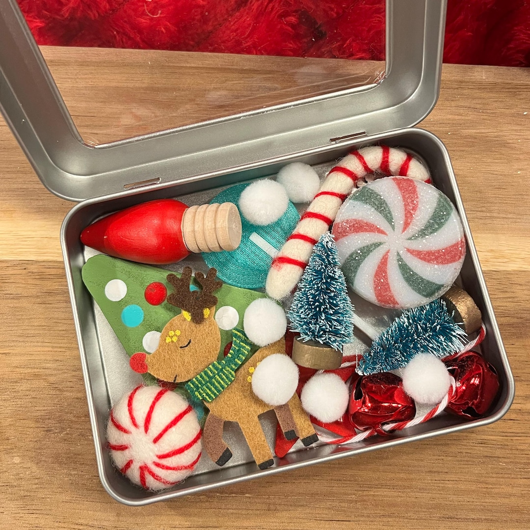 Christmas Fun Tin | Holiday Sensory Play Set | Mini Christmas Activity ...