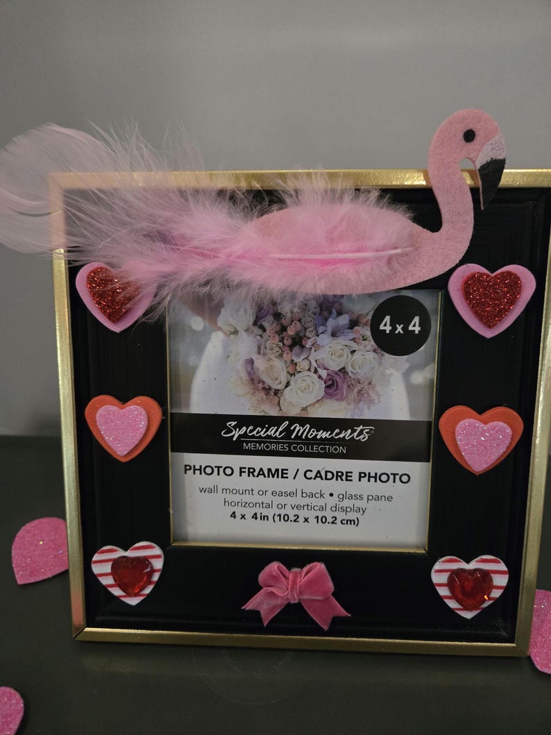 Flamingo and Hearts Photo Frame - Etsy