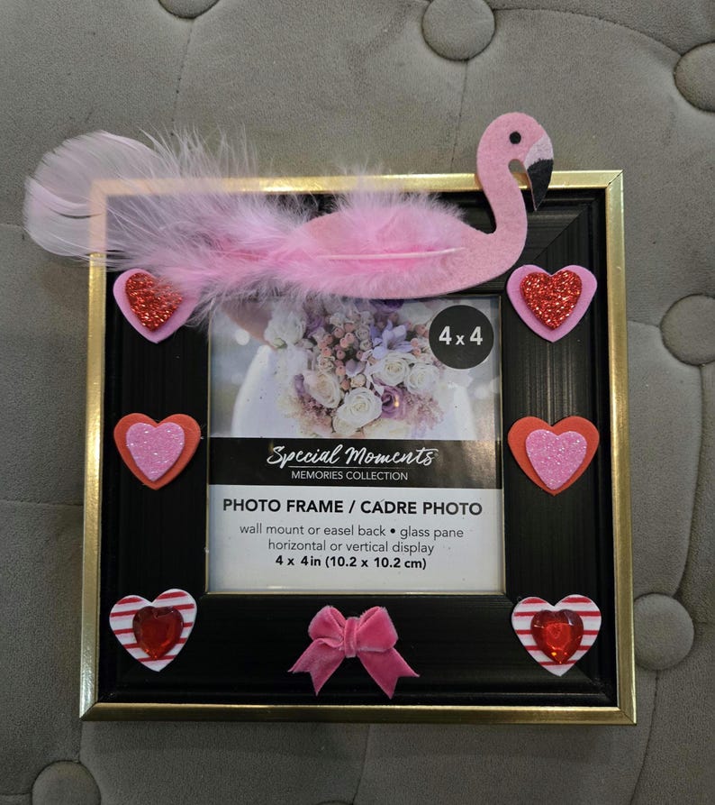 Flamingo and Hearts Photo Frame - Etsy