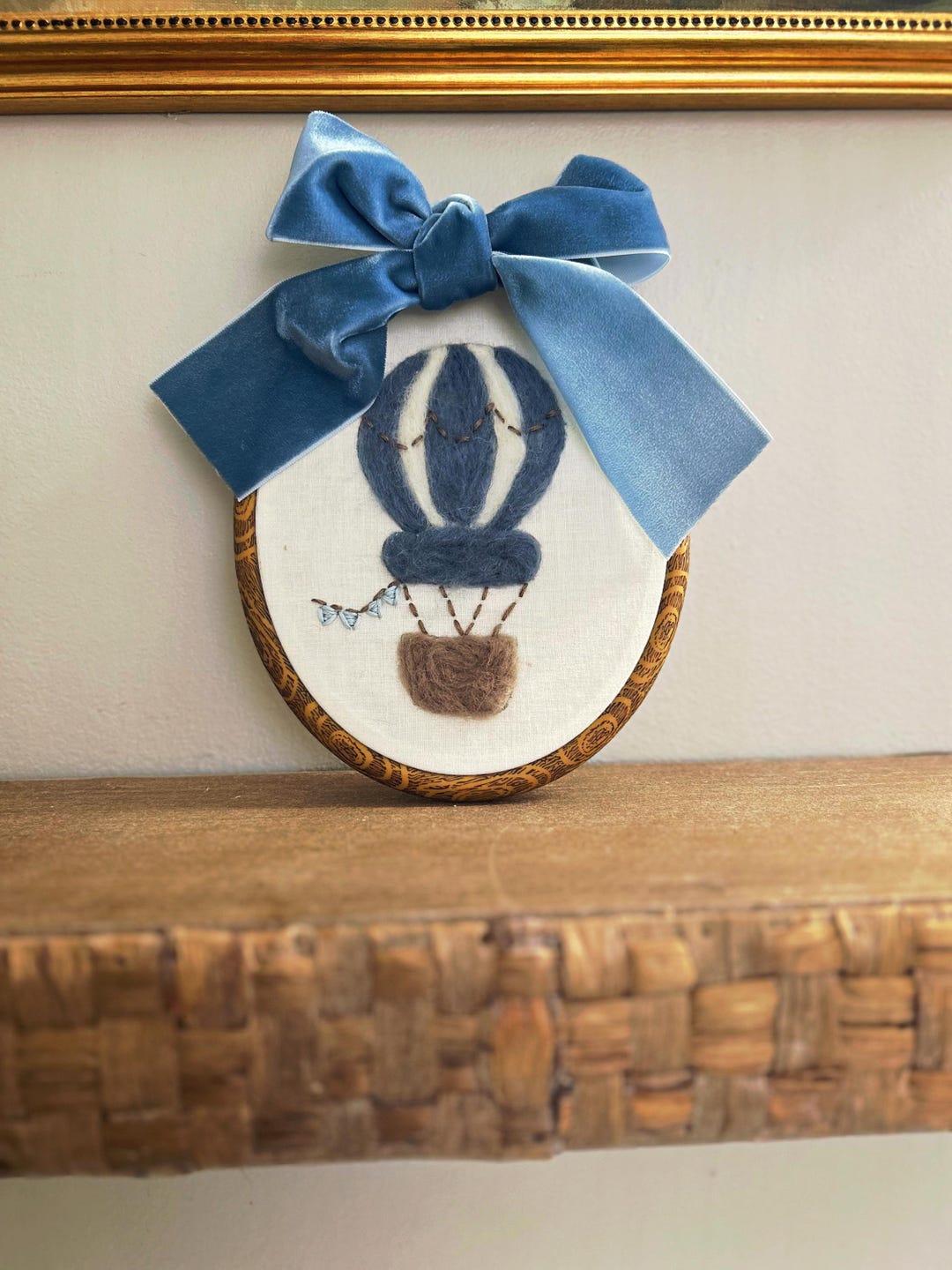 Handmade Felt Hot Air Balloon Personalized Felted Nursery Decor Baby ...