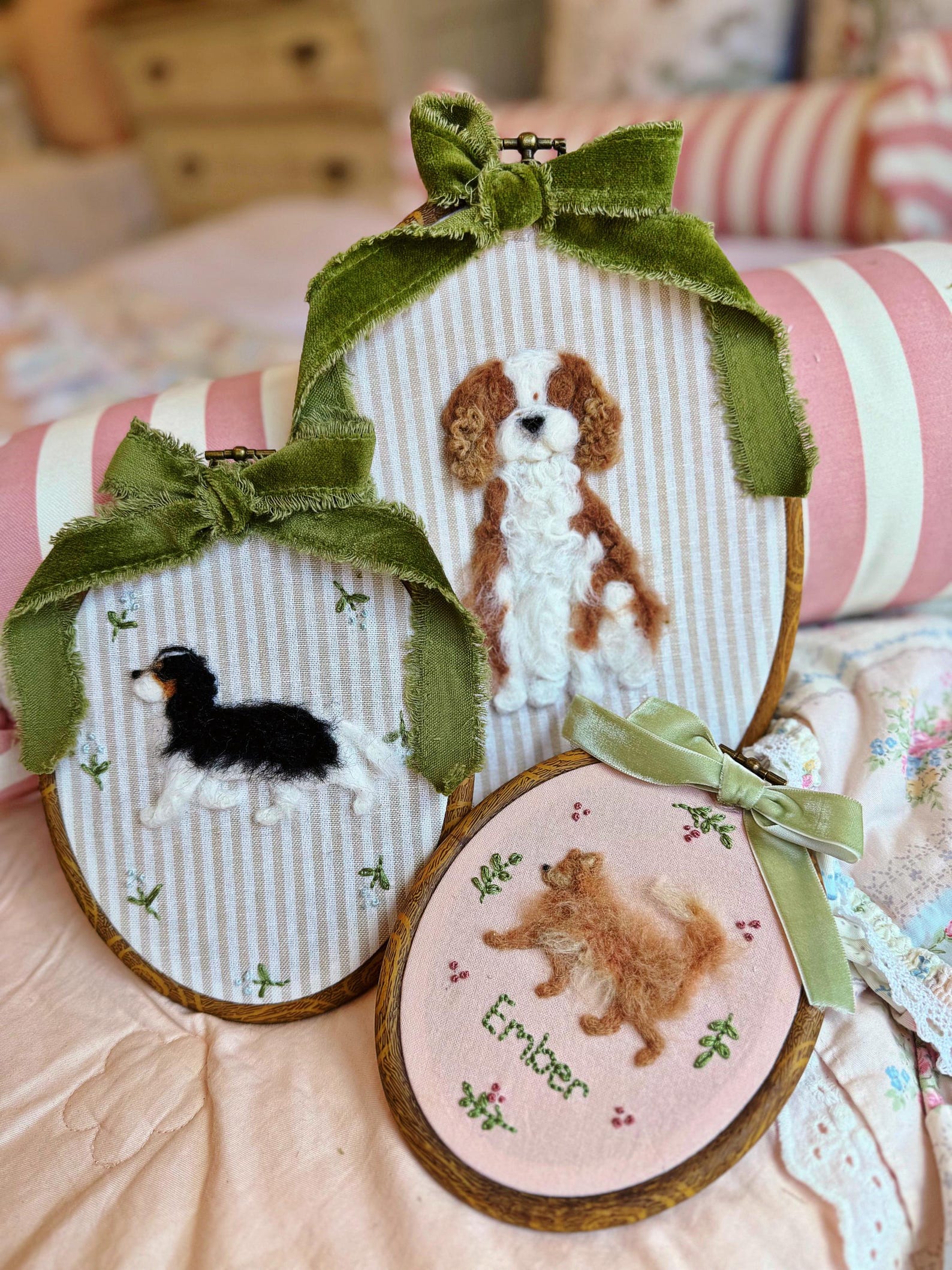 Handmade CUSTOM Pomeranian Pet Portrait Dog Cat Heirloom Keepsake Art ...