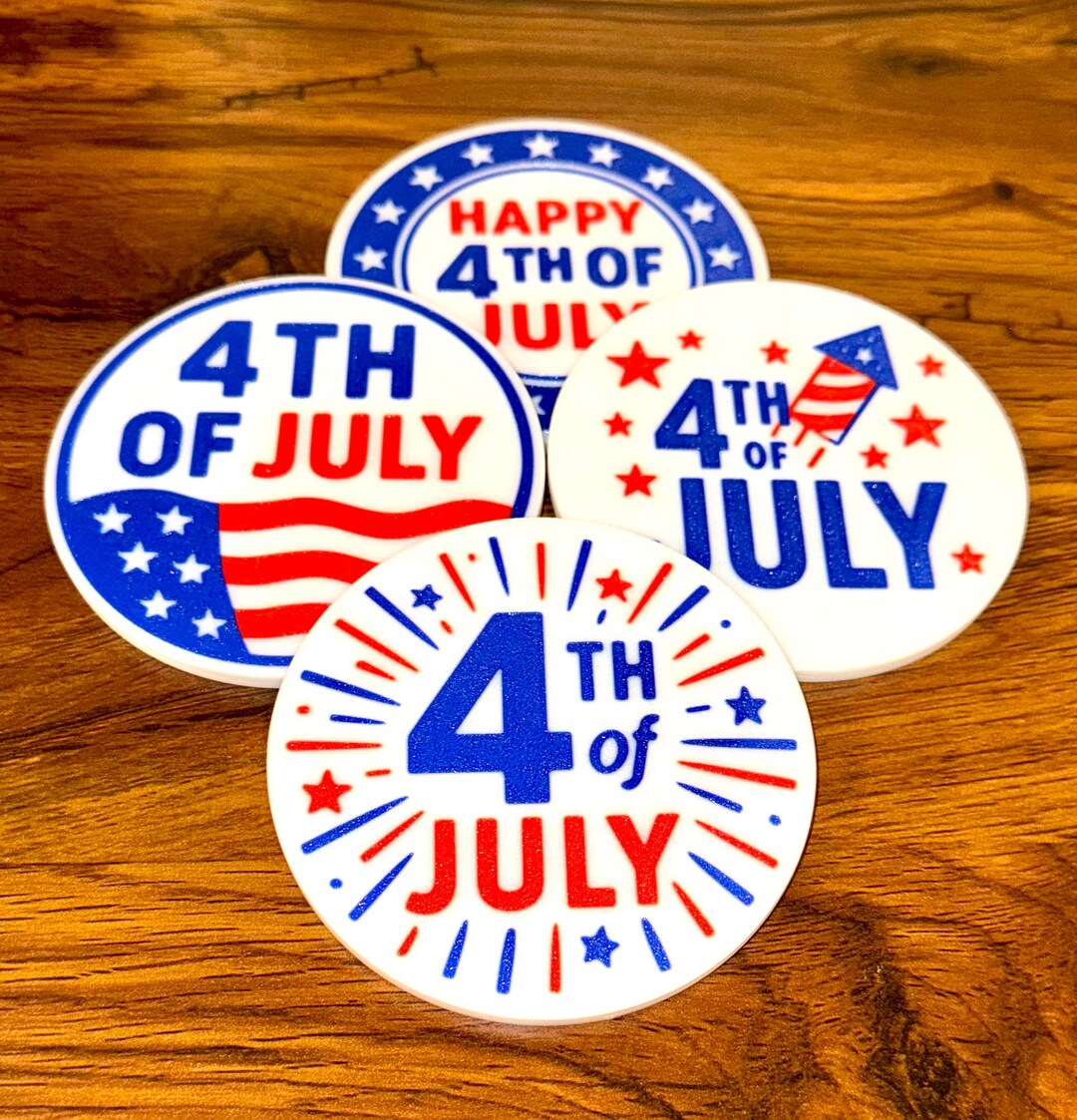 4th of July Coasters, Patriotic Coasters, USA Flag Coaster Set ...